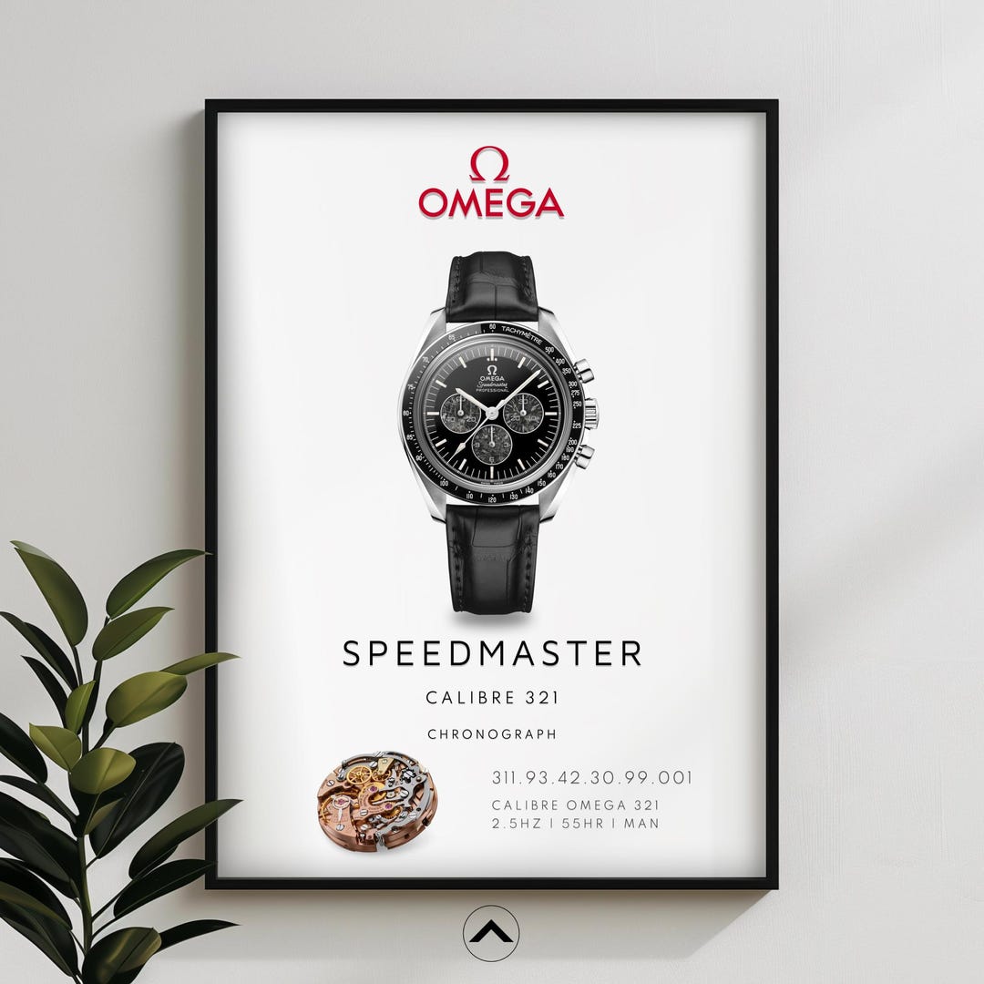 Omega Speedmaster Moonwatch Calibre 321 Watch Poster, Vintage Omega ...
