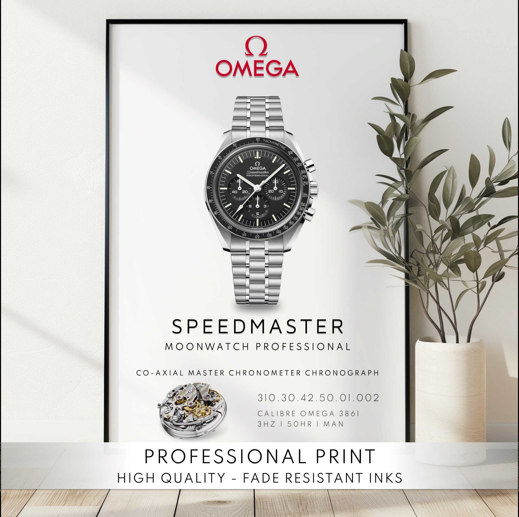 Omega Speedmaster Moonwatch Poster, Speedmaster Professional, Vintage ...