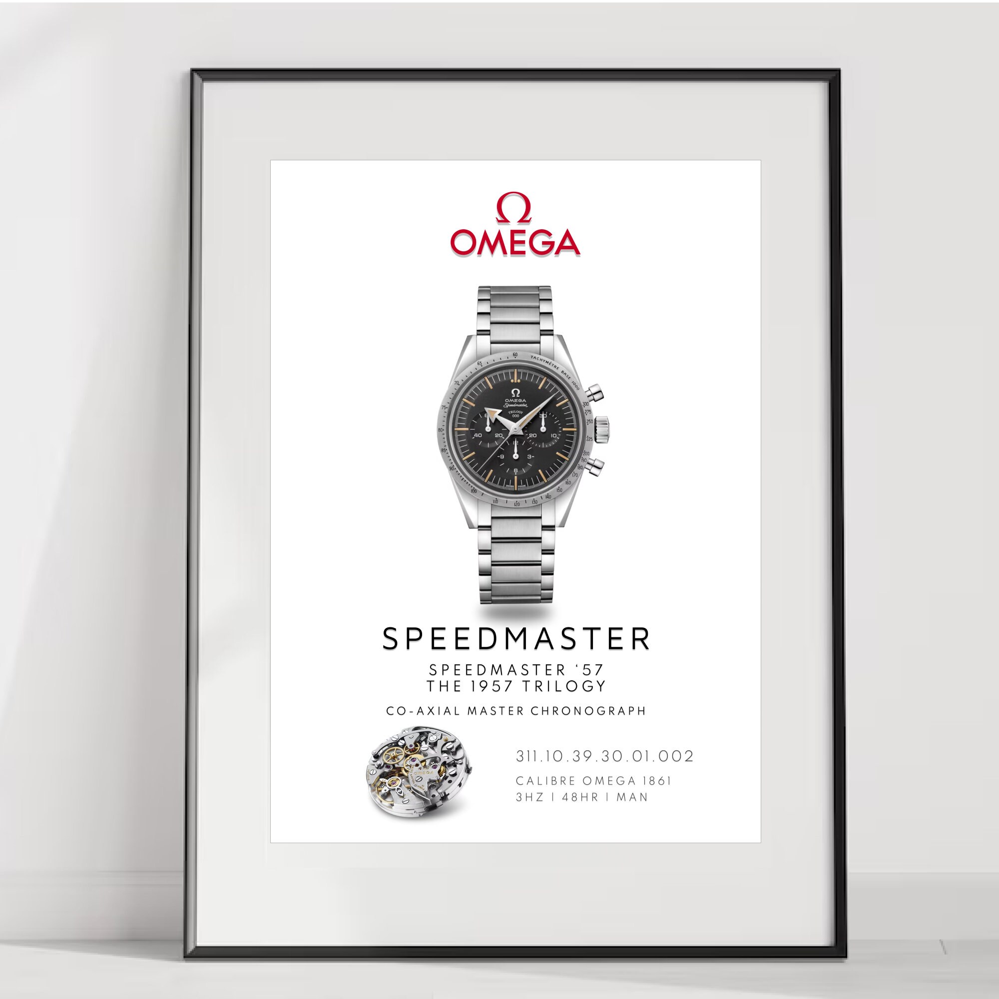 Omega Speedmaster Moonwatch Poster, Speedmaster Professional, Vintage ...
