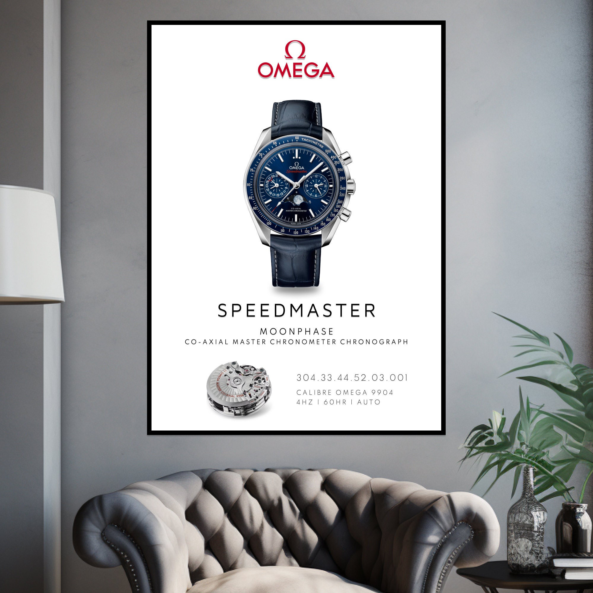 Omega Speedmaster Apollo 11 Moonphase Poster Chronograph Movement ...