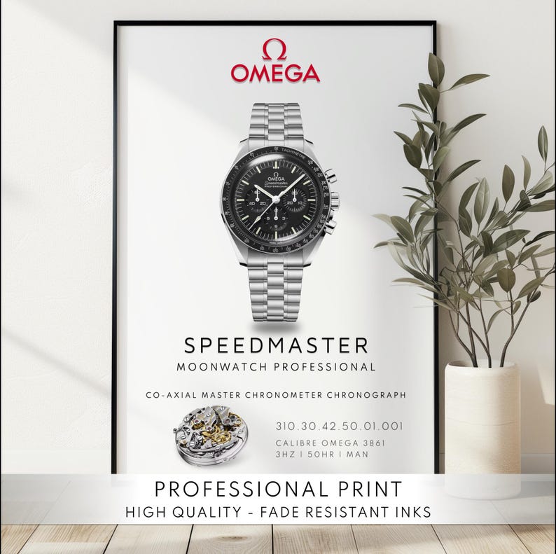 Omega Speedmaster Moonwatch Poster, Speedmaster Professional, Vintage ...