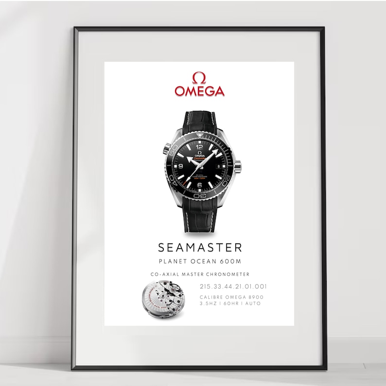 Omega Seamaster Planet Ocean Poster Art, Vintage Omega Chronometer ...