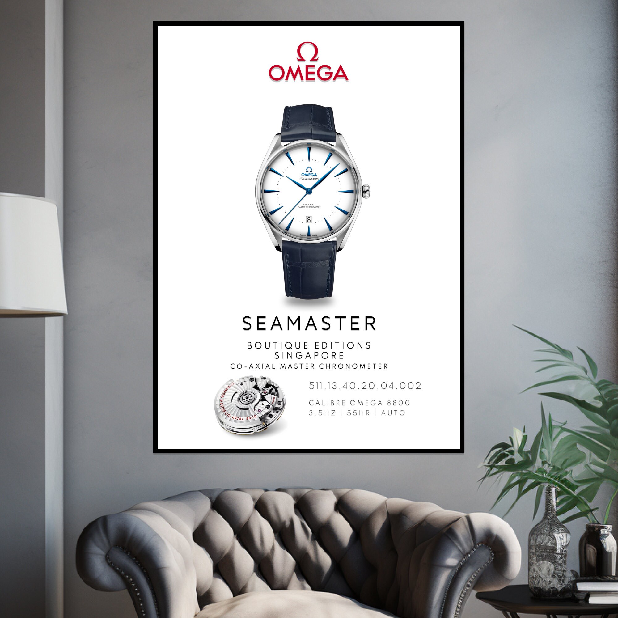 Omega Seamaster Singapore Poster, Vintage Omega Chronometer Luxury ...