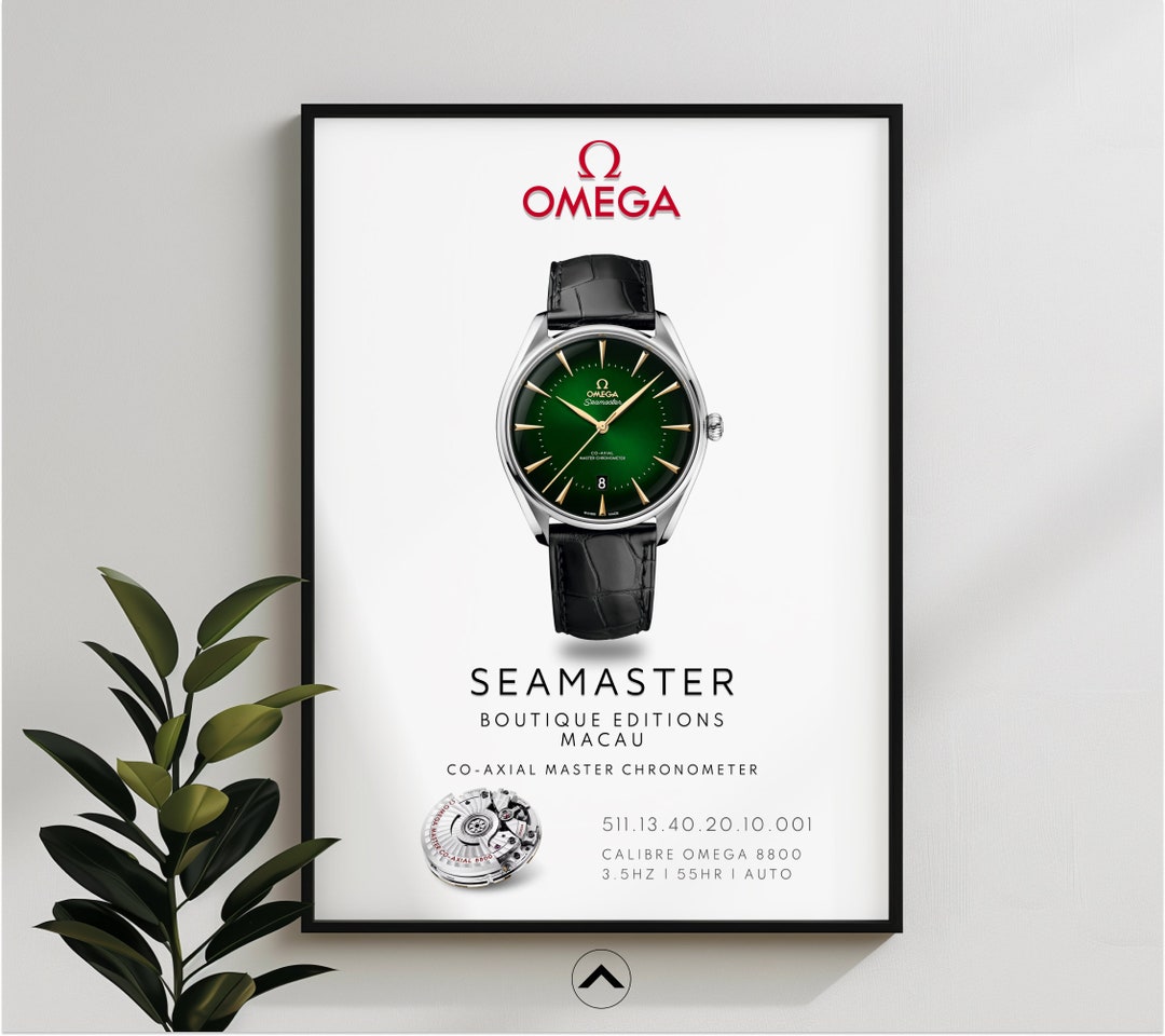 Omega Seamaster Macau Poster, Vintage Omega Chronometer Luxury Watch ...