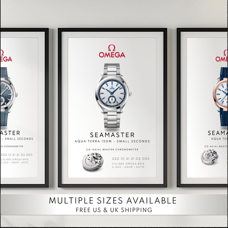 Omega Seamaster Aqua Terra Poster, Vintage Omega Chronometer Luxury ...