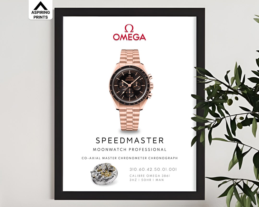 Omega Speedmaster Moonwatch Poster, Speedmaster Professional, Vintage ...
