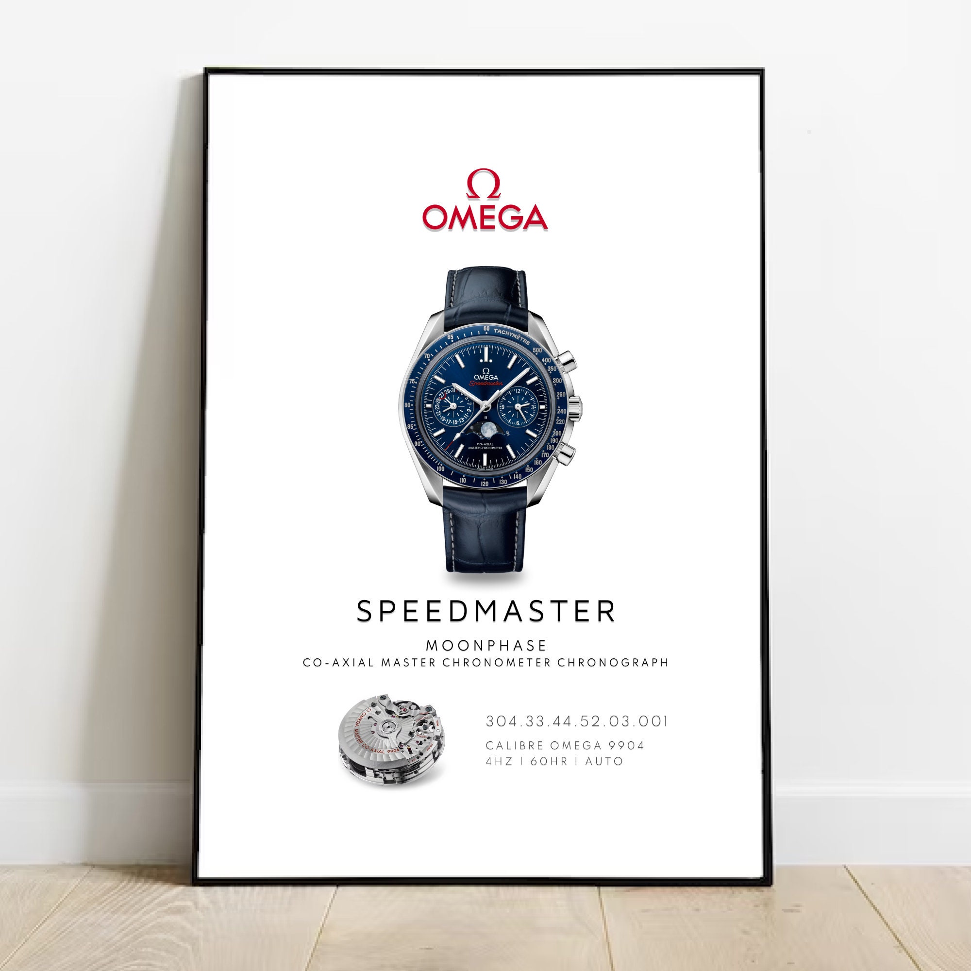 Omega Speedmaster Apollo 11 Moonphase Poster Chronograph Movement ...