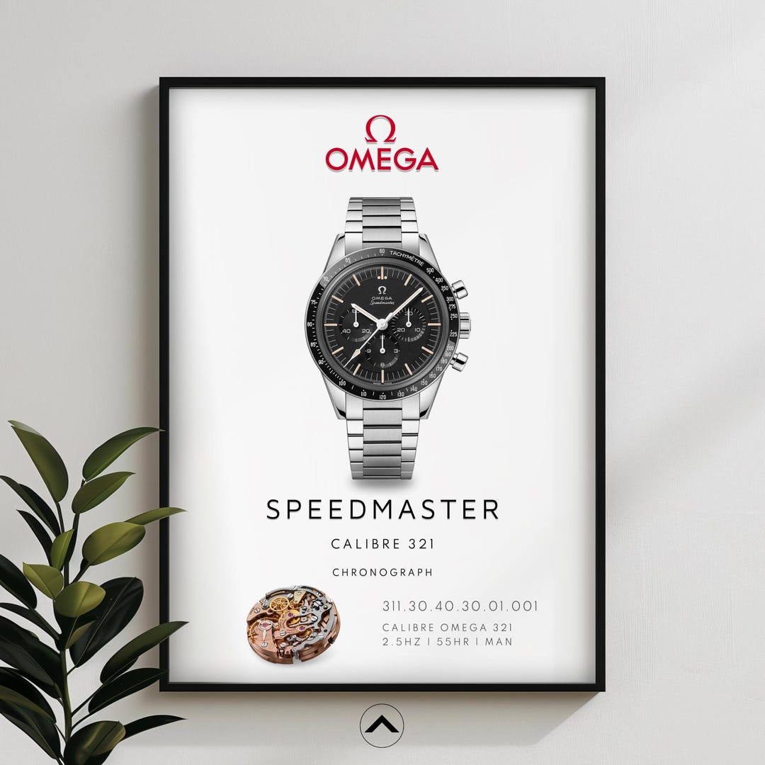 Omega Speedmaster Watch Poster, Moonwatch Calibre 321 Vintage Omega ...