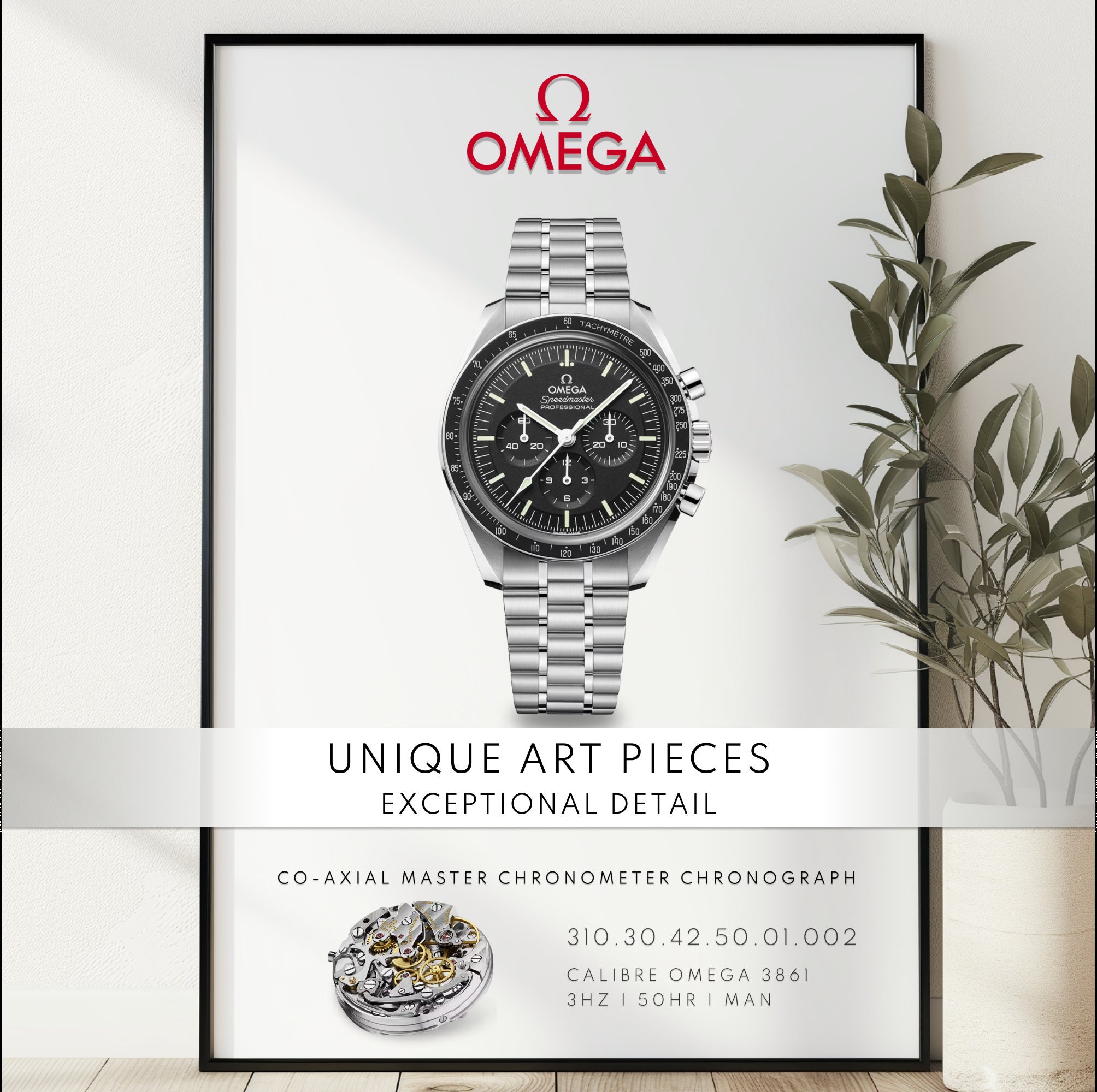 Omega Speedmaster Moonwatch Poster, Speedmaster Professional, Vintage ...