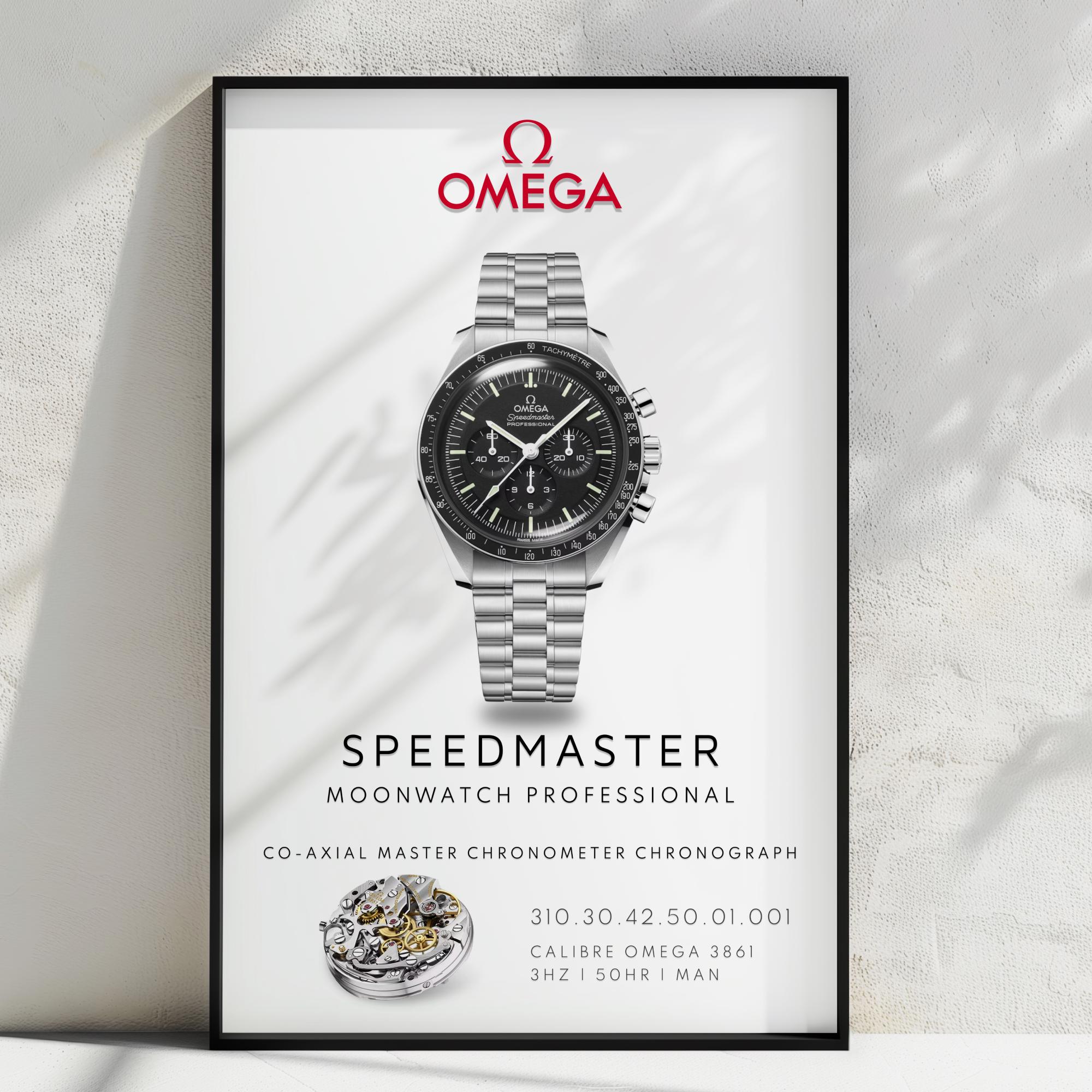 Omega Speedmaster Moonwatch Poster, Speedmaster Professional, Vintage ...