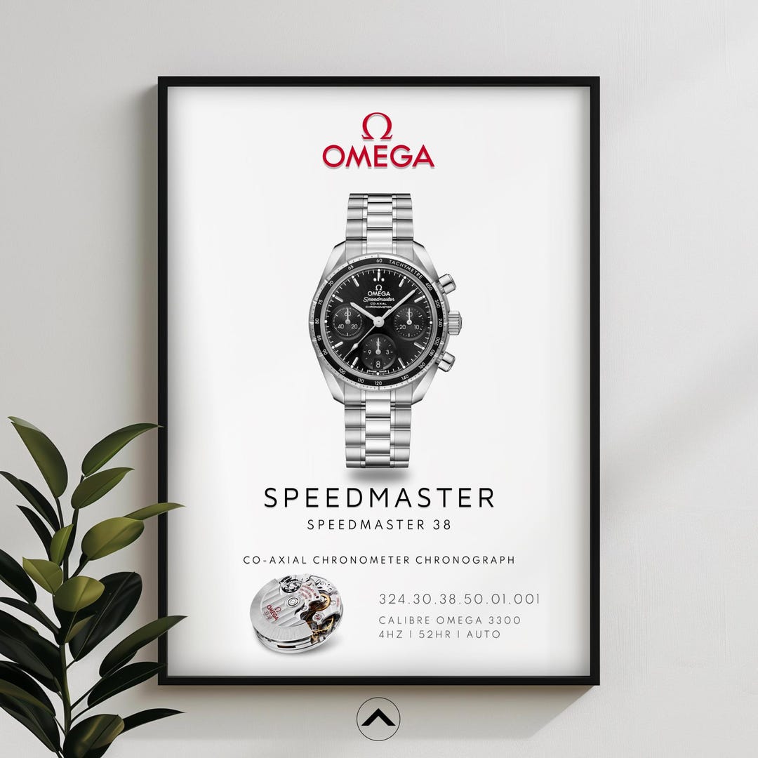 Omega Speedmaster 38 Watch Poster, Modern Omega Watch Print, Luxury ...