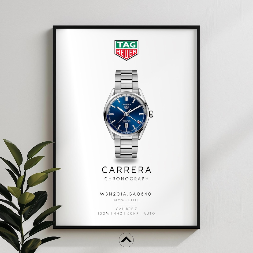 TAG Heuer Watch Poster, TAG Heuer Watch Art Print, Chronograph ...