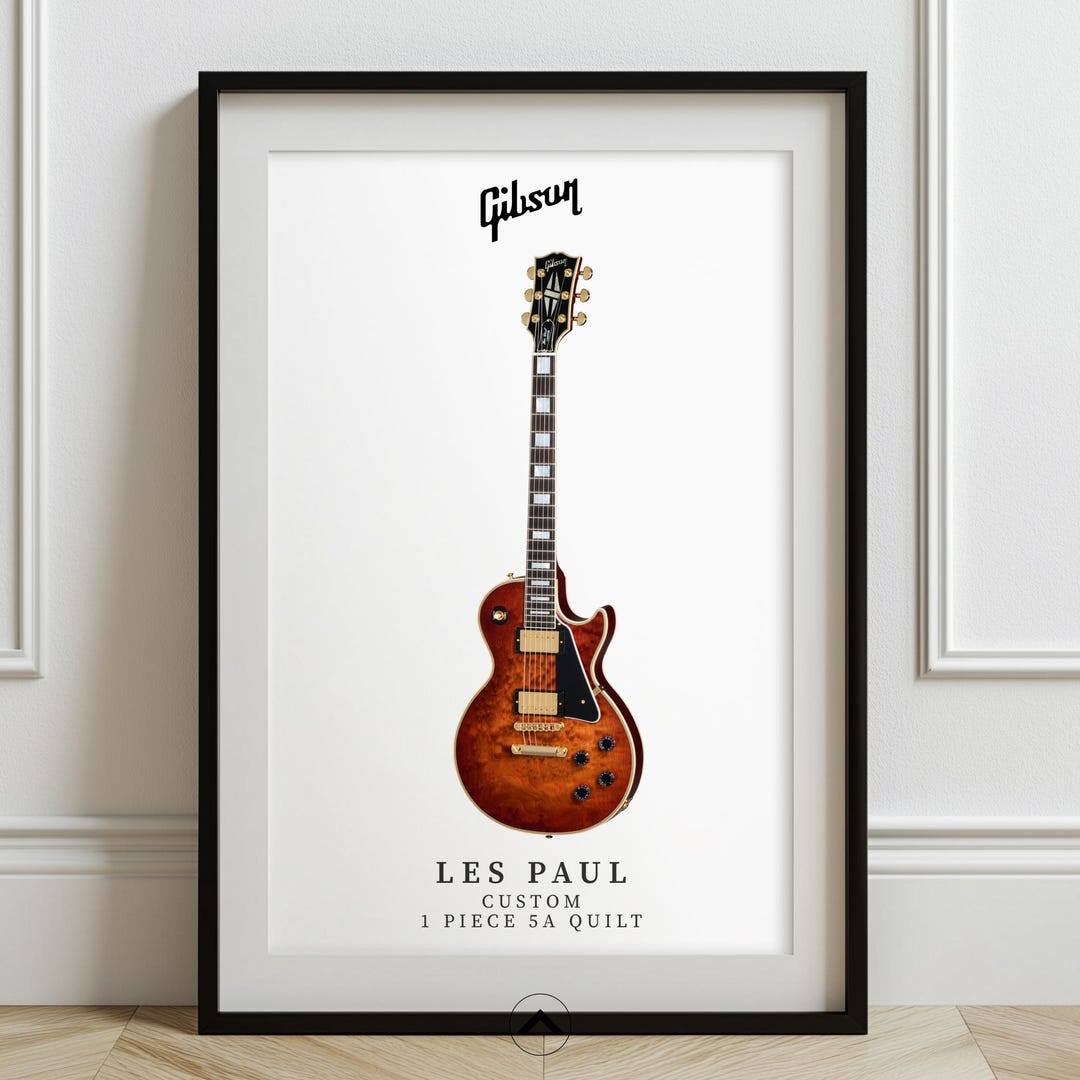 Gibson Les Paul Guitar Poster, Electric Guitar Wall Art, Music Studio ...