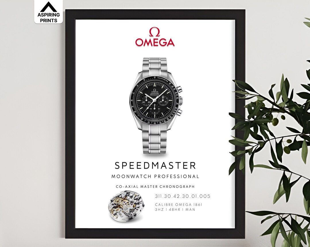 Omega Speedmaster Moonwatch Poster, Chronograph Movement, Vintage Omega ...