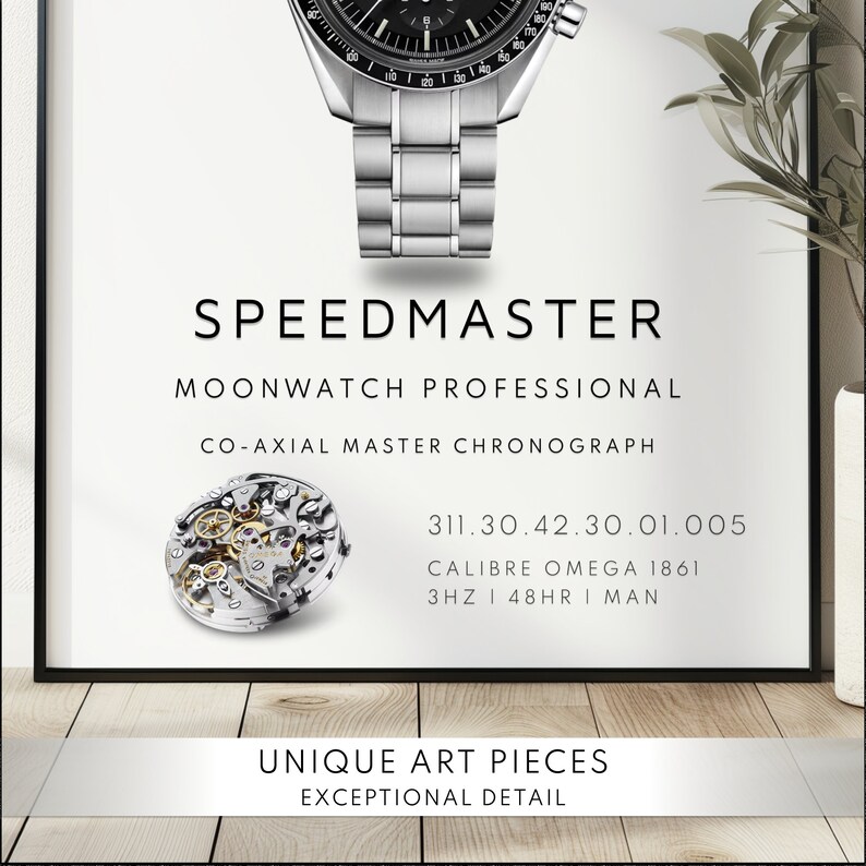 Omega Speedmaster Moonwatch Poster, Chronograph Movement, Vintage Omega ...