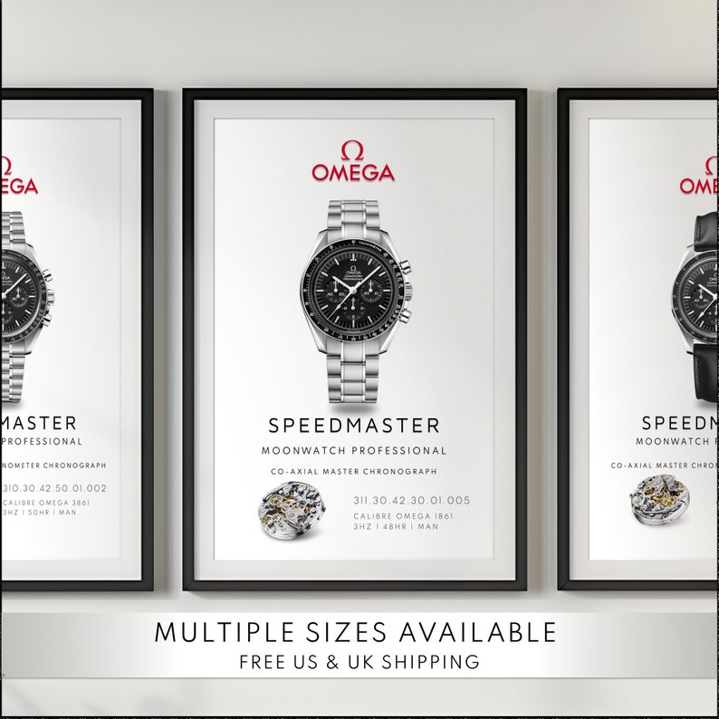 Omega Speedmaster Moonwatch Poster, Chronograph Movement, Vintage Omega ...