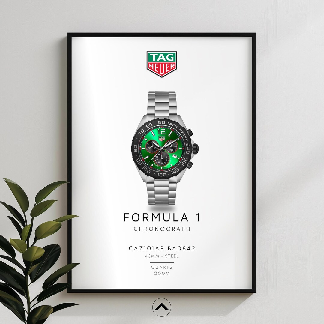 TAG Heuer Formula F1 Watch Poster, F1 TAG Heuer Watch Art Poster ...