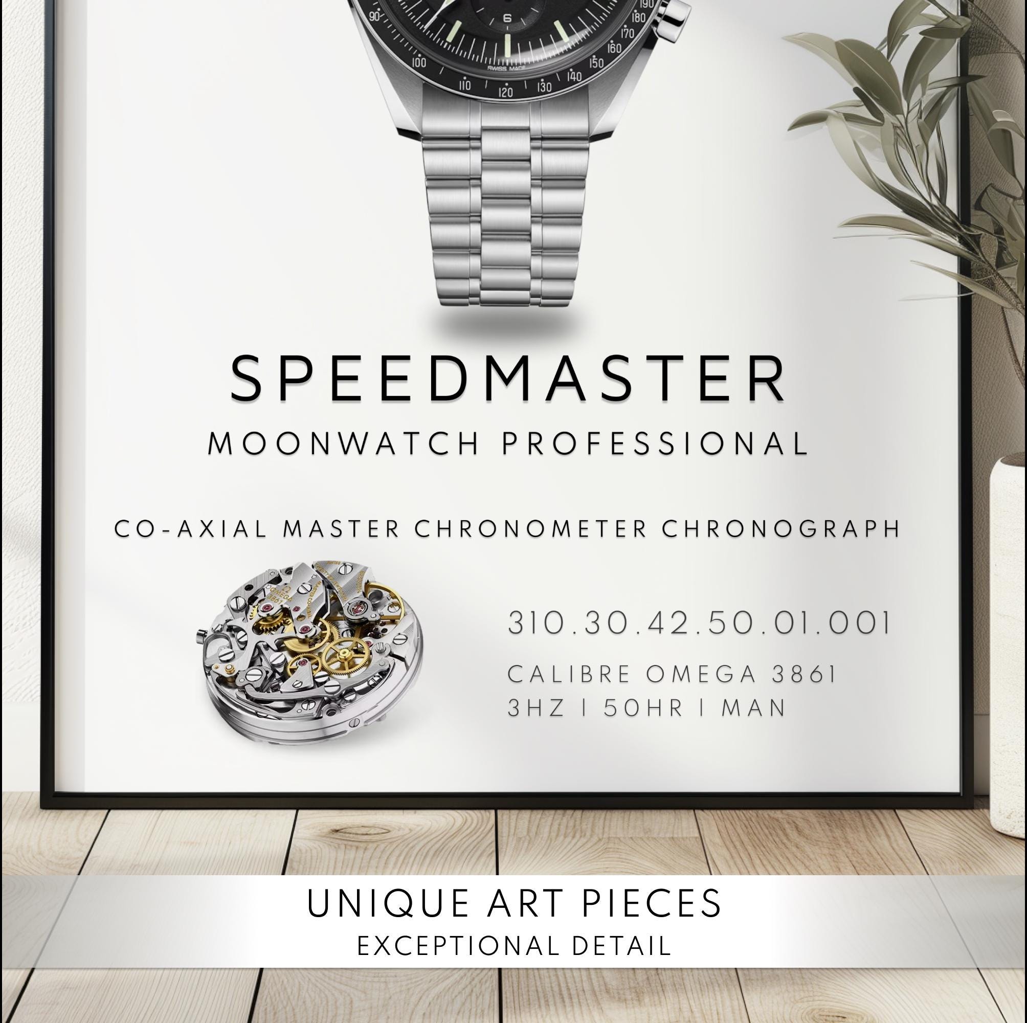 Omega Speedmaster Moonwatch Poster, Speedmaster Professional, Vintage ...