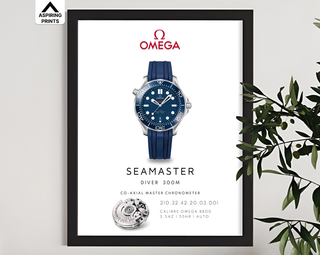 Omega Seamaster Diver 300 Poster, Vintage Omega Chronometer Luxury ...
