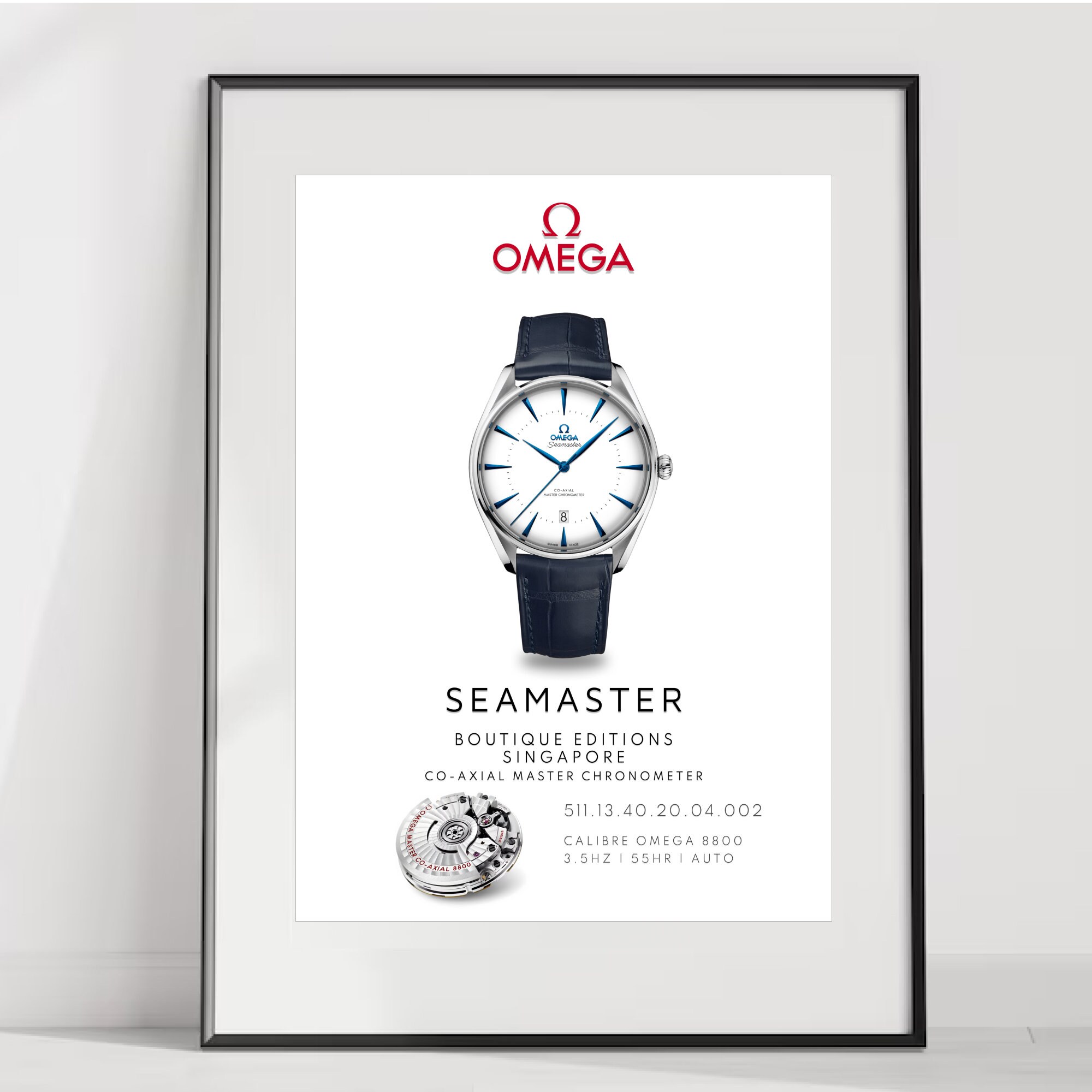 Omega Seamaster Singapore Poster, Vintage Omega Chronometer Luxury ...