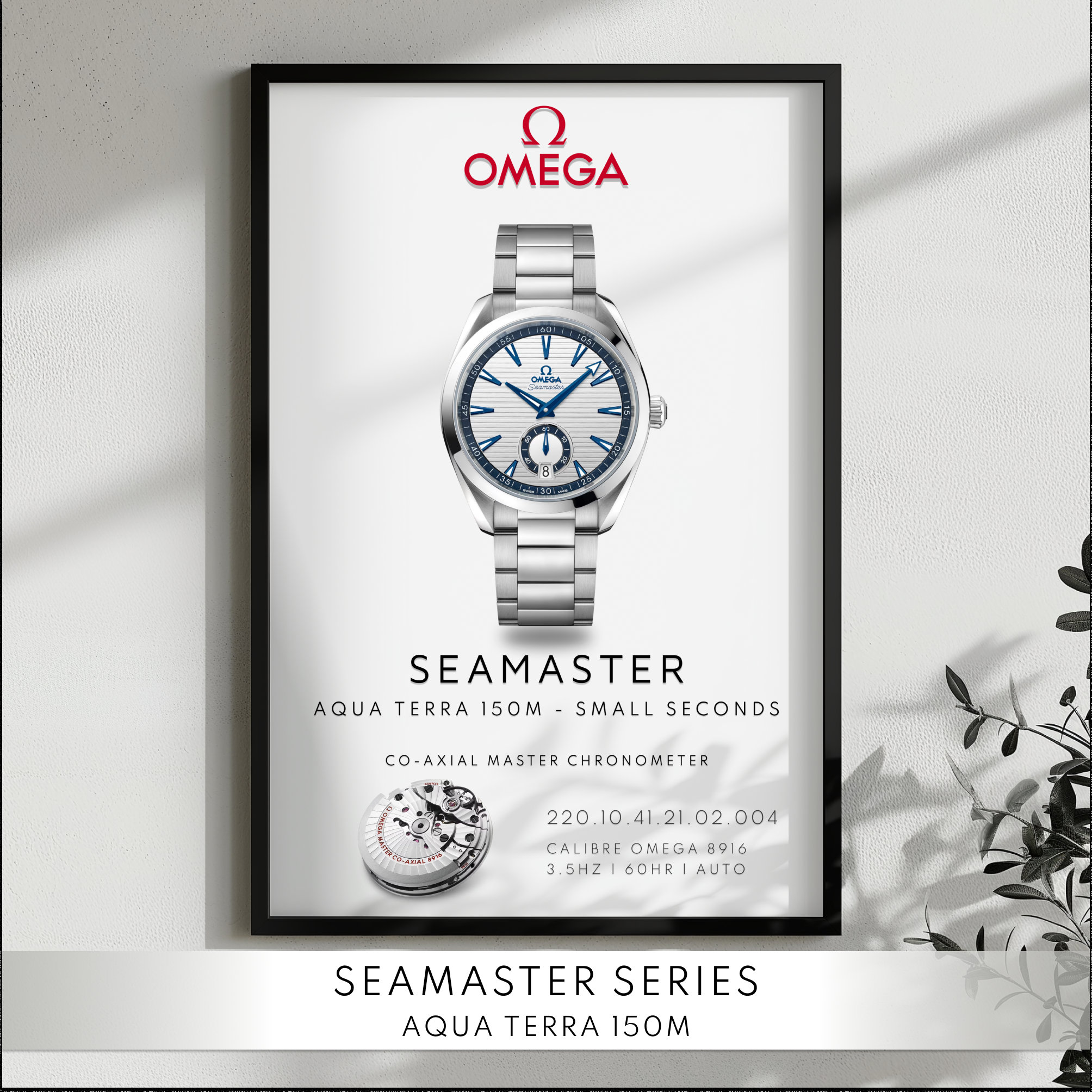 Omega Seamaster Aqua Terra Poster, Vintage Omega Chronometer Luxury ...