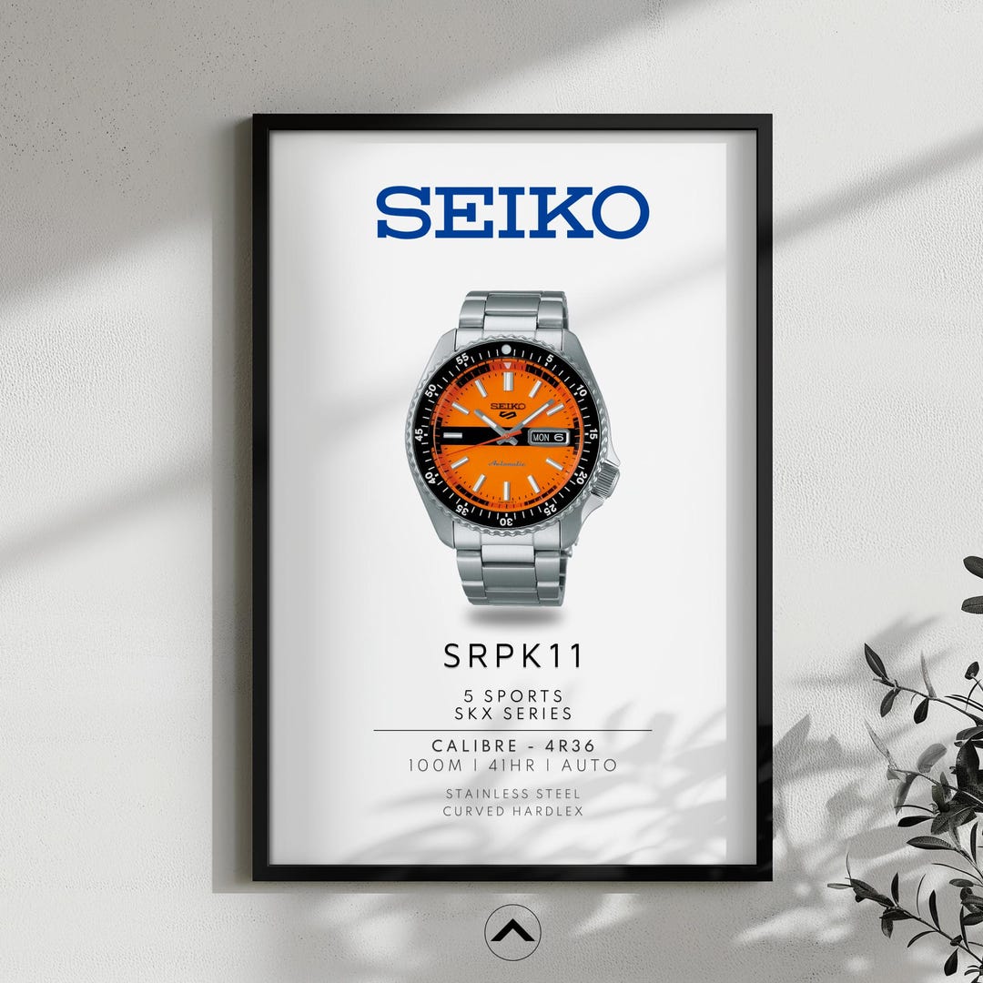 Seiko SRPK11 Watch Poster, Seiko Poster Watch Print, Horology Wall Art ...