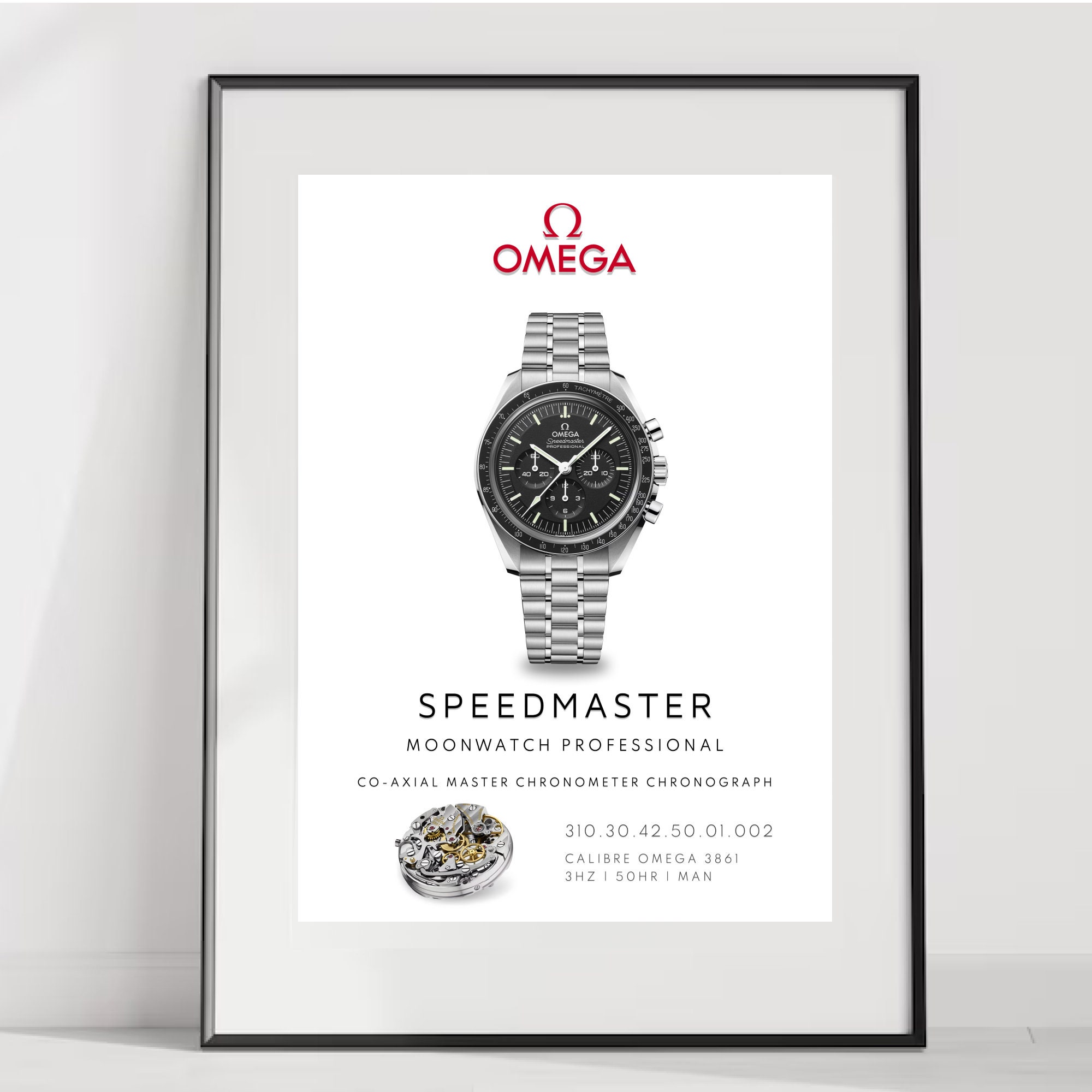 Omega Speedmaster Moonwatch Poster, Speedmaster Professional, Vintage ...