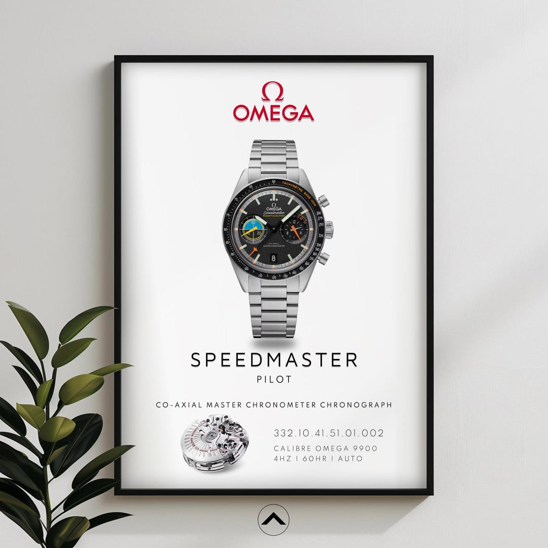 Omega Speedmaster Pilot Watch Poster, Omega Watch Collector Gift, Swiss ...