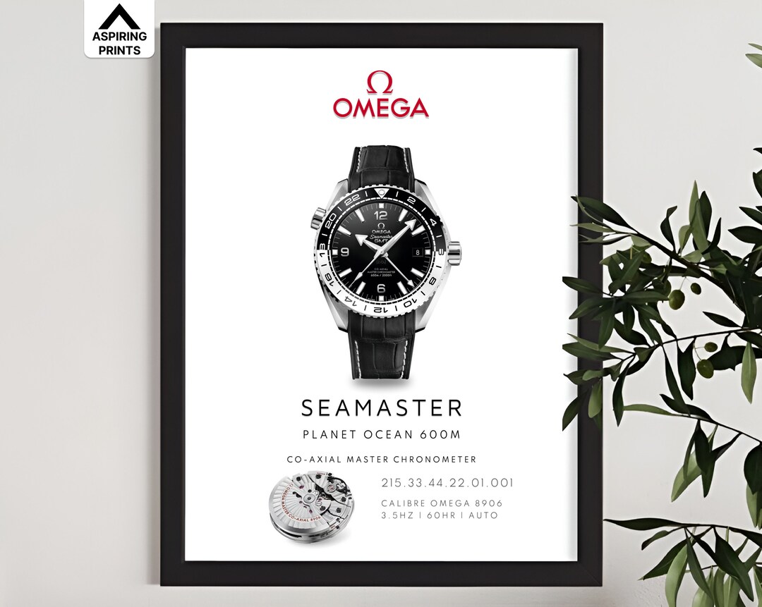 Omega Seamaster Planet Ocean GMT Poster, Vintage Omega Chronometer ...