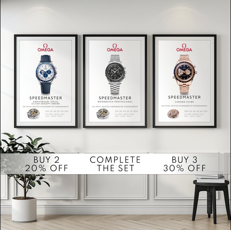 Omega Speedmaster Moonwatch Poster, Speedmaster Professional, Vintage ...