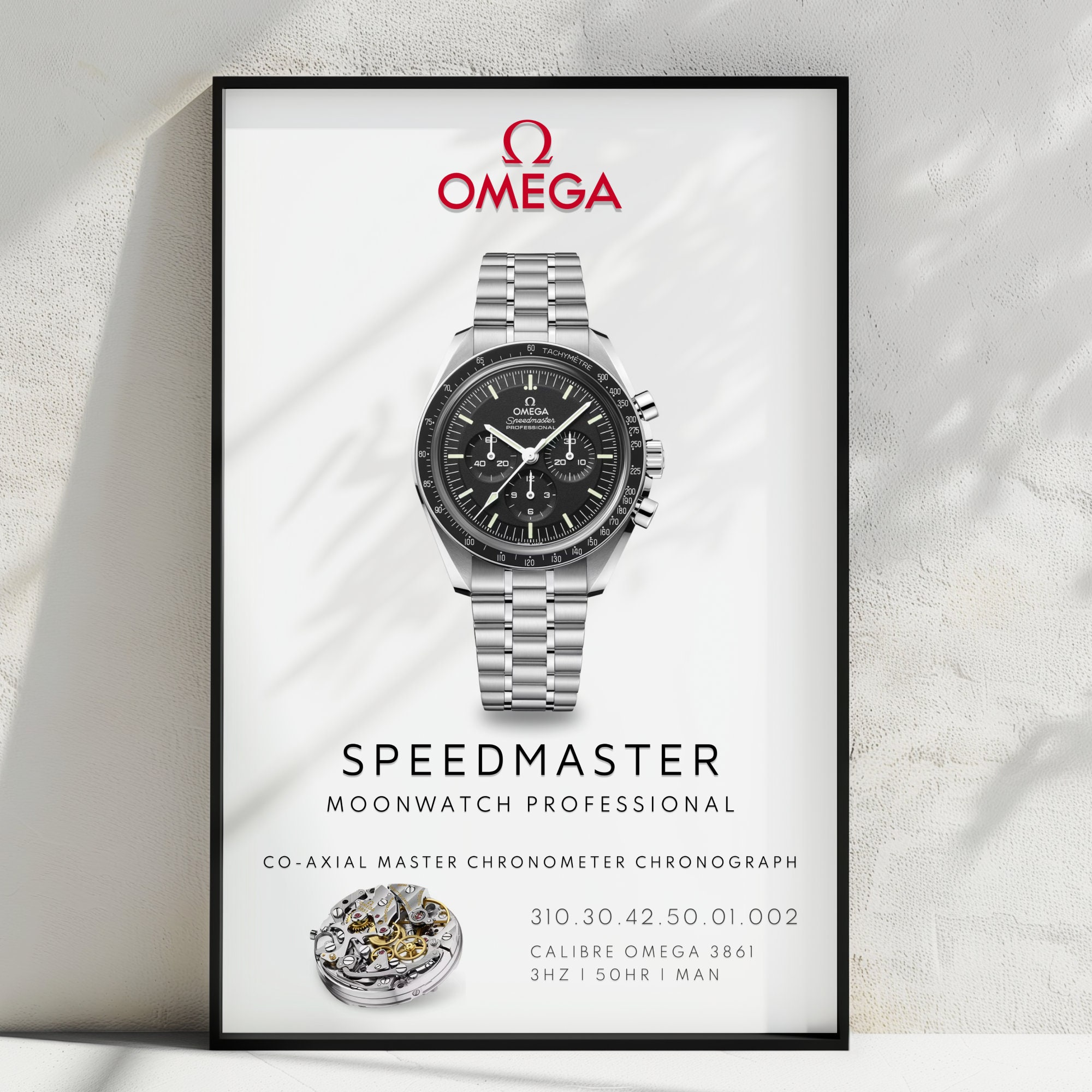 Omega Speedmaster Moonwatch Poster, Speedmaster Professional, Vintage ...