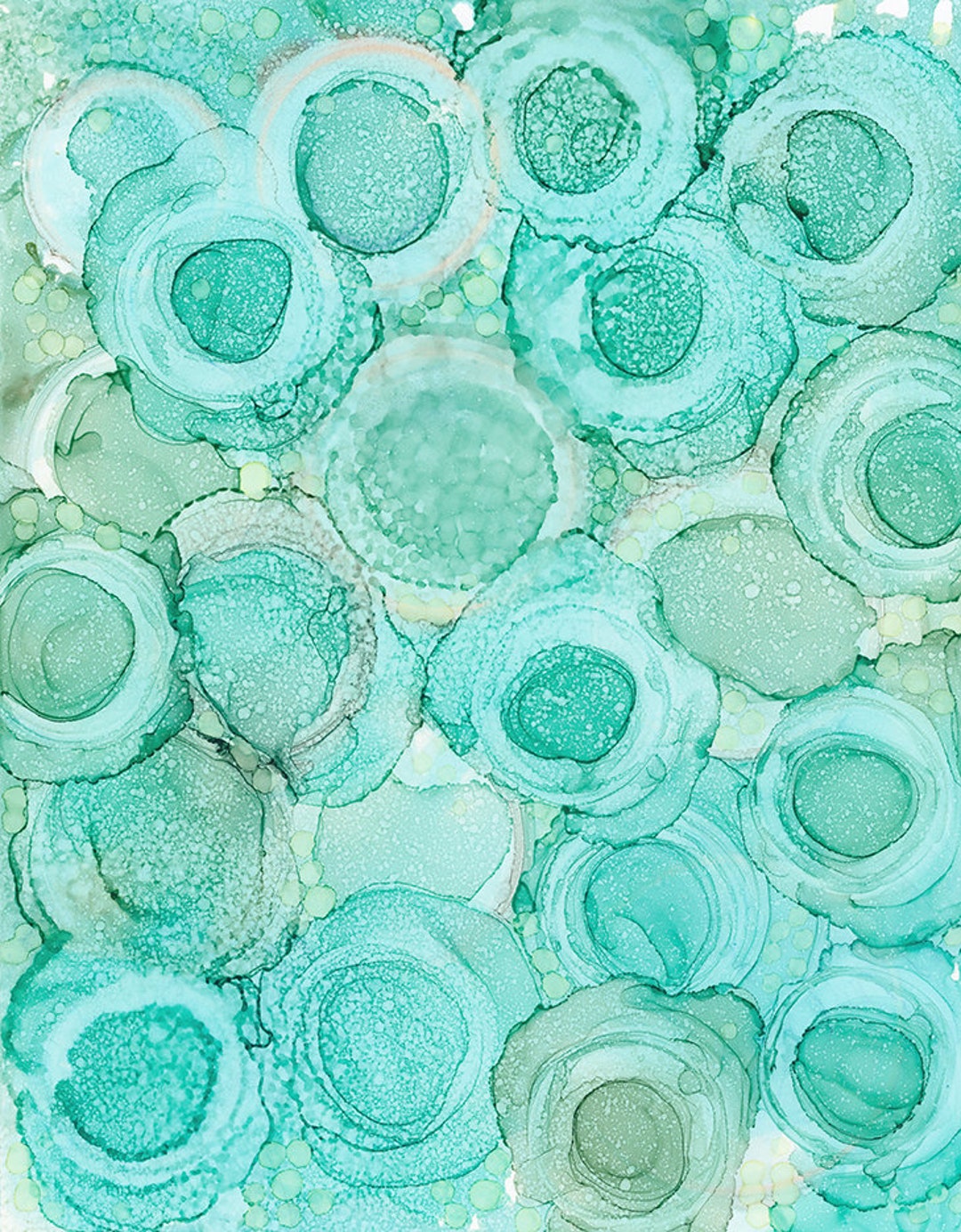 Alcohol Ink Art Print 8x10 Inch. Bubbles. Water. Aqua Blue - Etsy