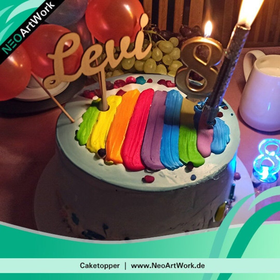 Wooden Cake Topper With Name Personalized Cake Topper Cake Decoration ...