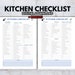 Printable Kitchen Checklist for Home Inventory, Moving Checklist, List ...