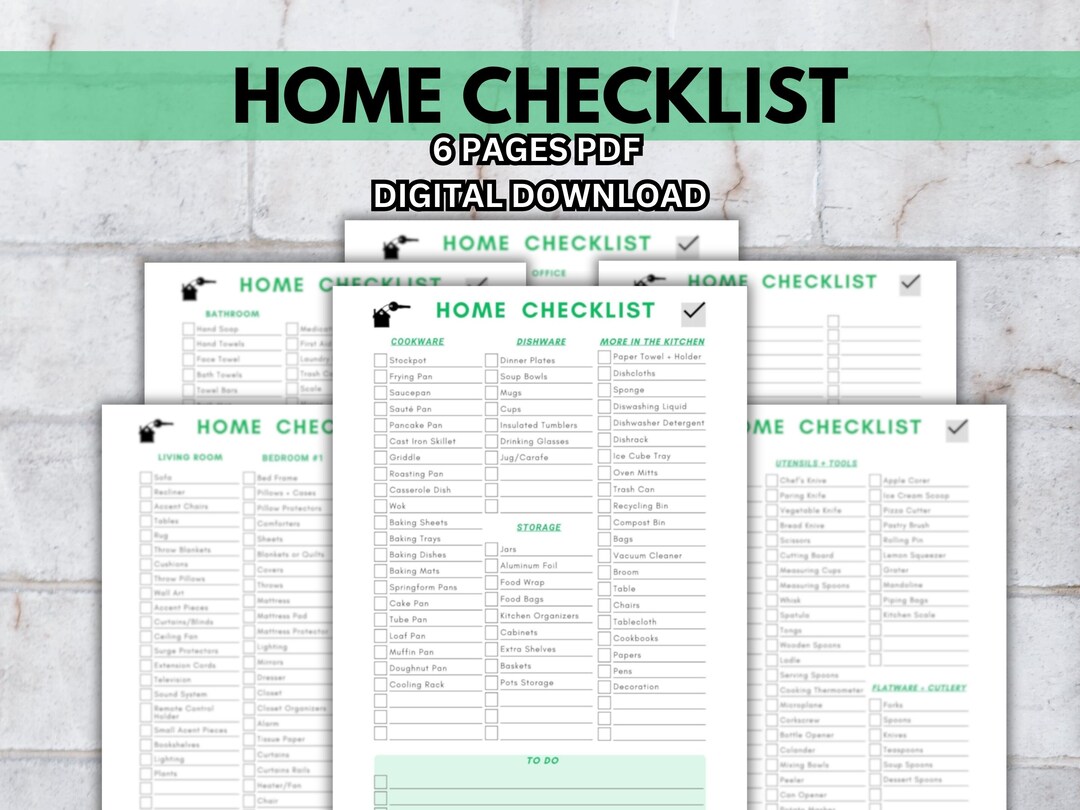 Green Home Checklist Printable Moving to Do List PDF - Etsy