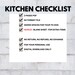 Printable Kitchen Checklist for Home Inventory, Moving Checklist, List ...