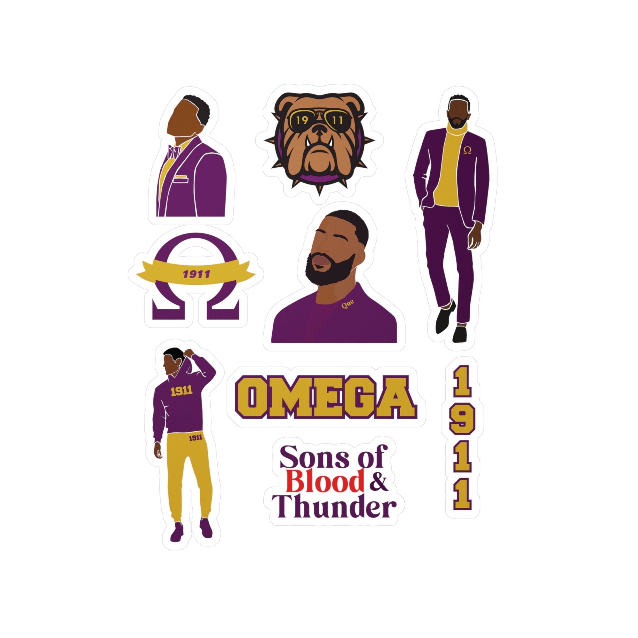 Omega Psi Phi Fraternity Inc Inspired Kiss Cut Vinyl Decals Omegas