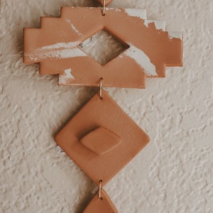 Sedona | Southwestern Handcrafted Clay Wall Hanging | Marbled White ...