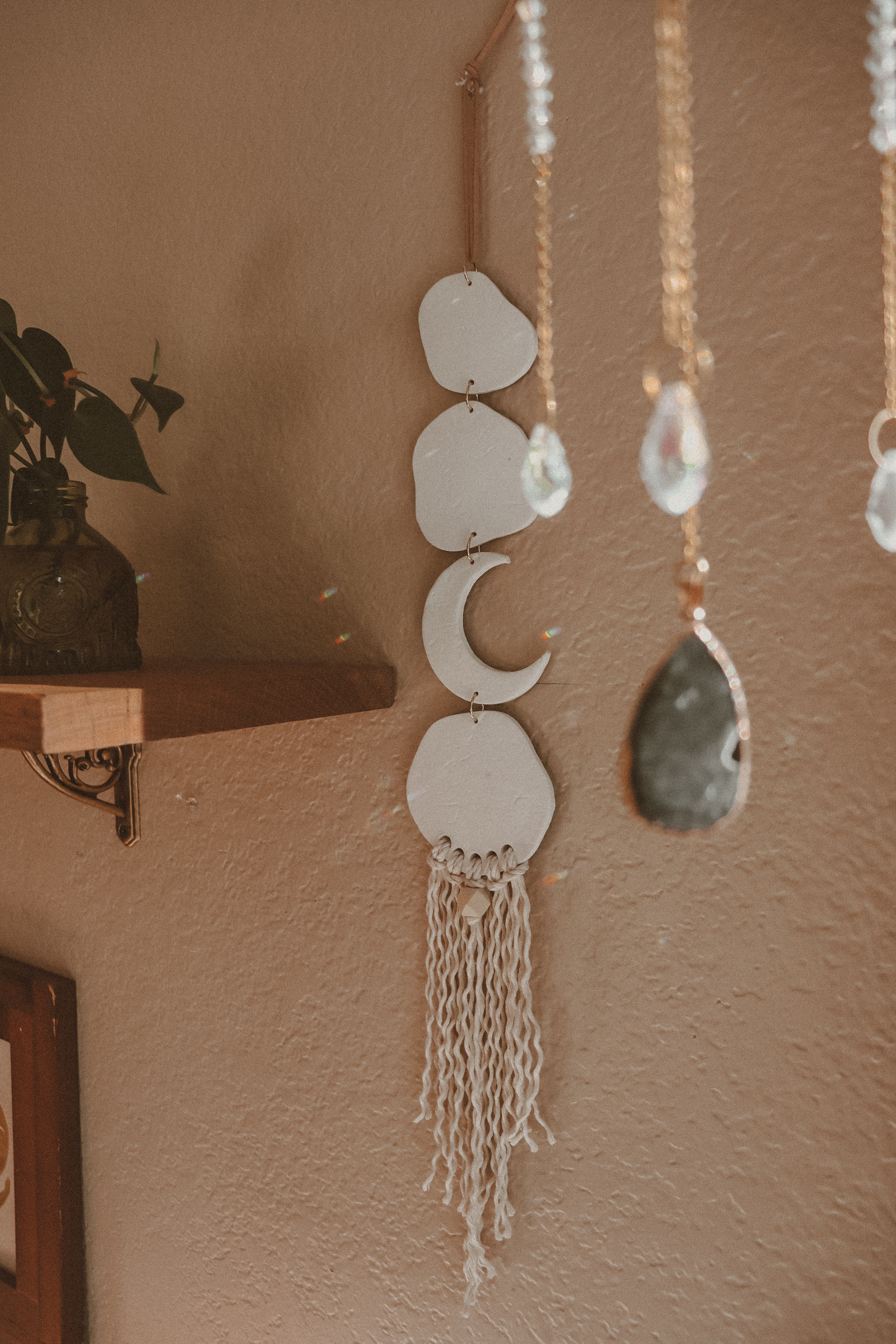 Moon Magic Crescent Moon Clay Wall Hanging Celestial Wall Decor ...