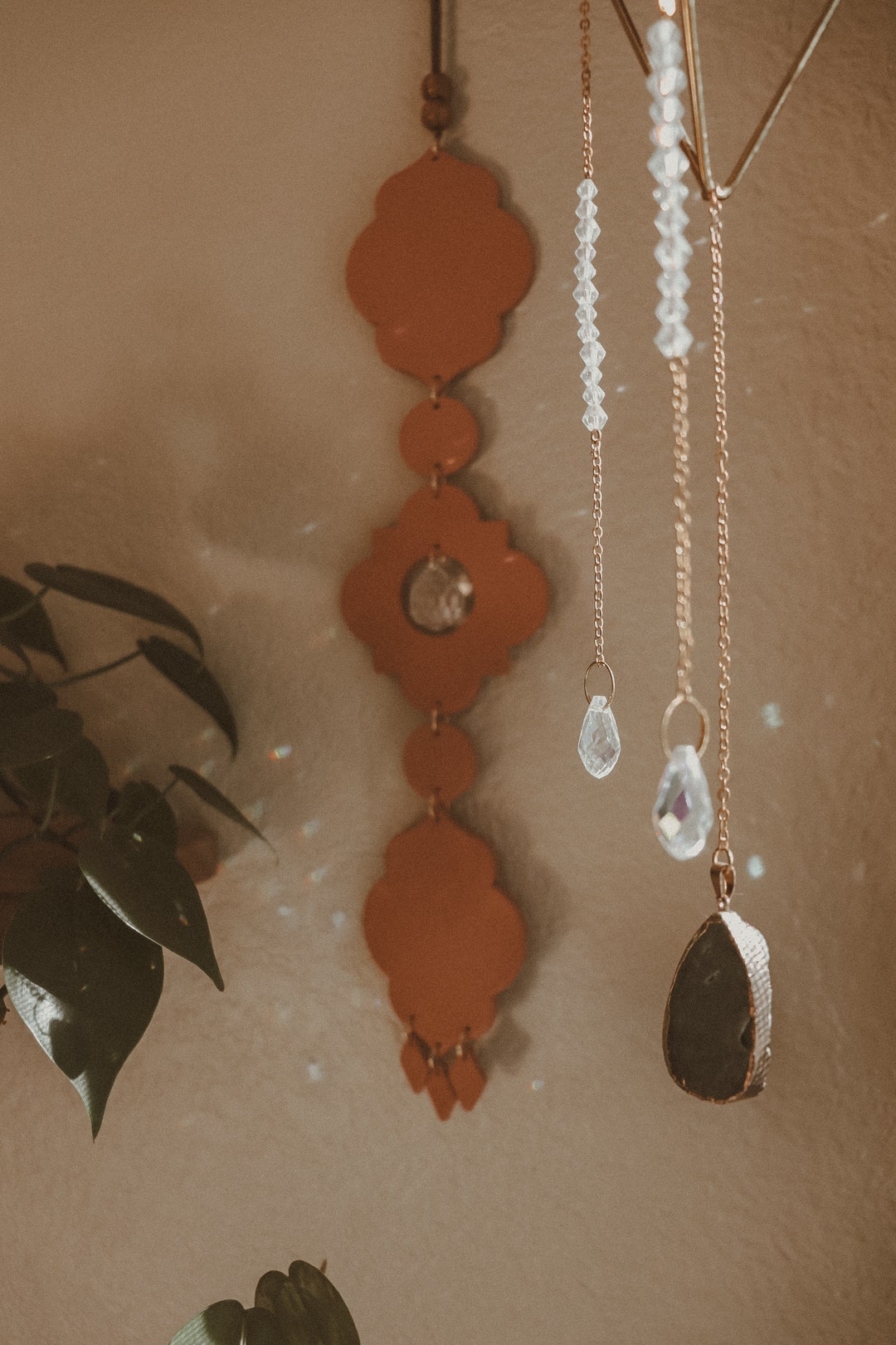 Moroccan Sun Catcher: Terracotta Clay Prism, Bohemian Wall Hanging - Etsy