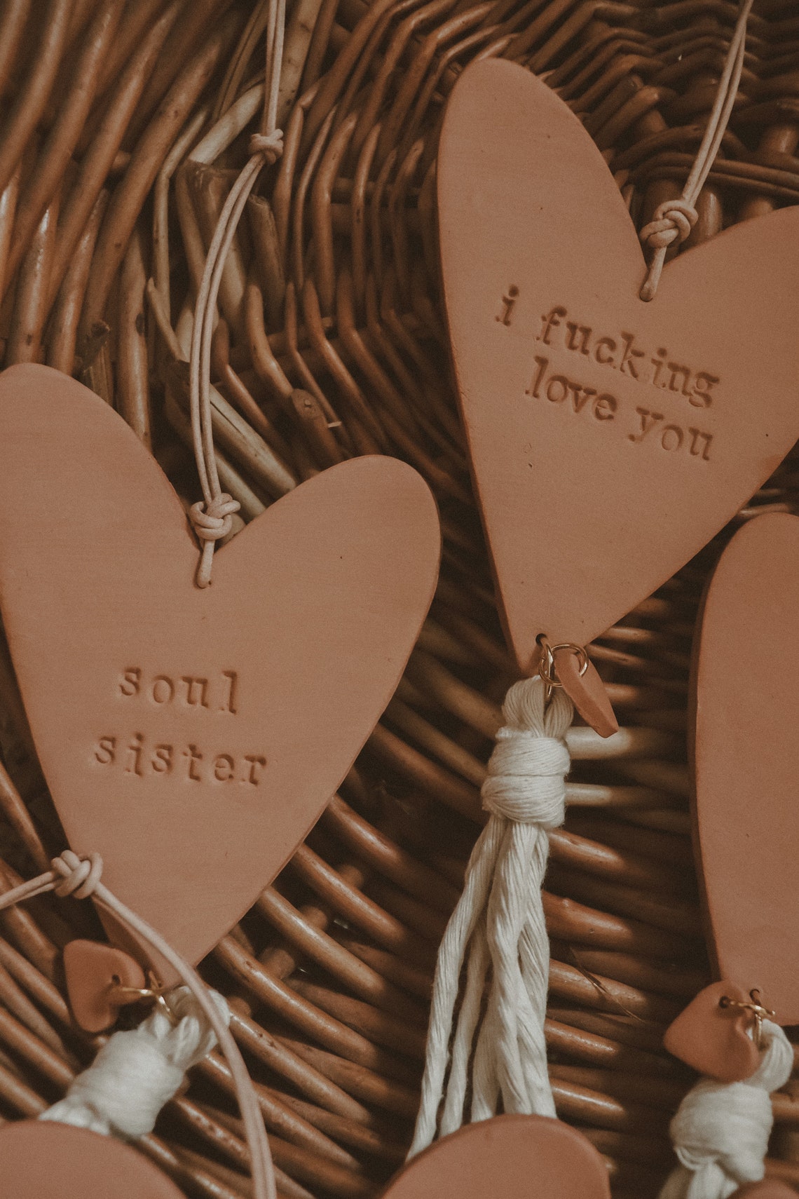 Valentines/love Day Inspired Heart Clay Wall Hanging Galentines Gift ...