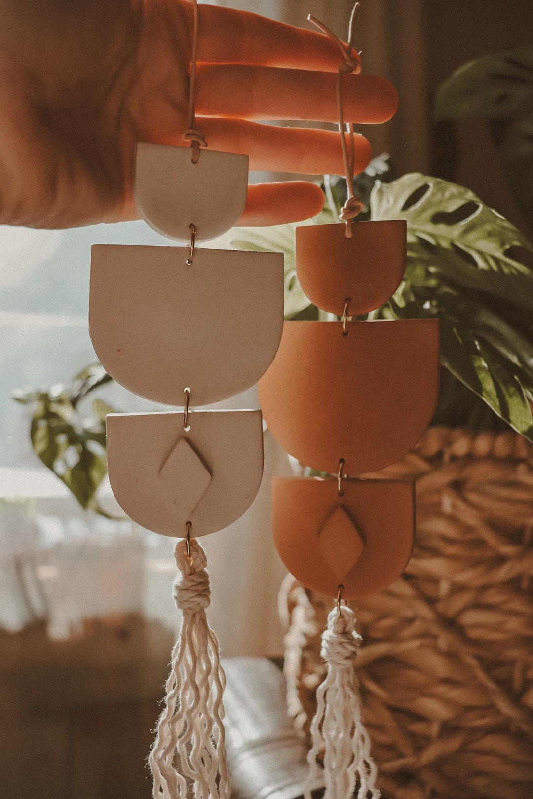 Boho Arches Clay Wall Hanging | Earthy Natural White and Terracotta ...