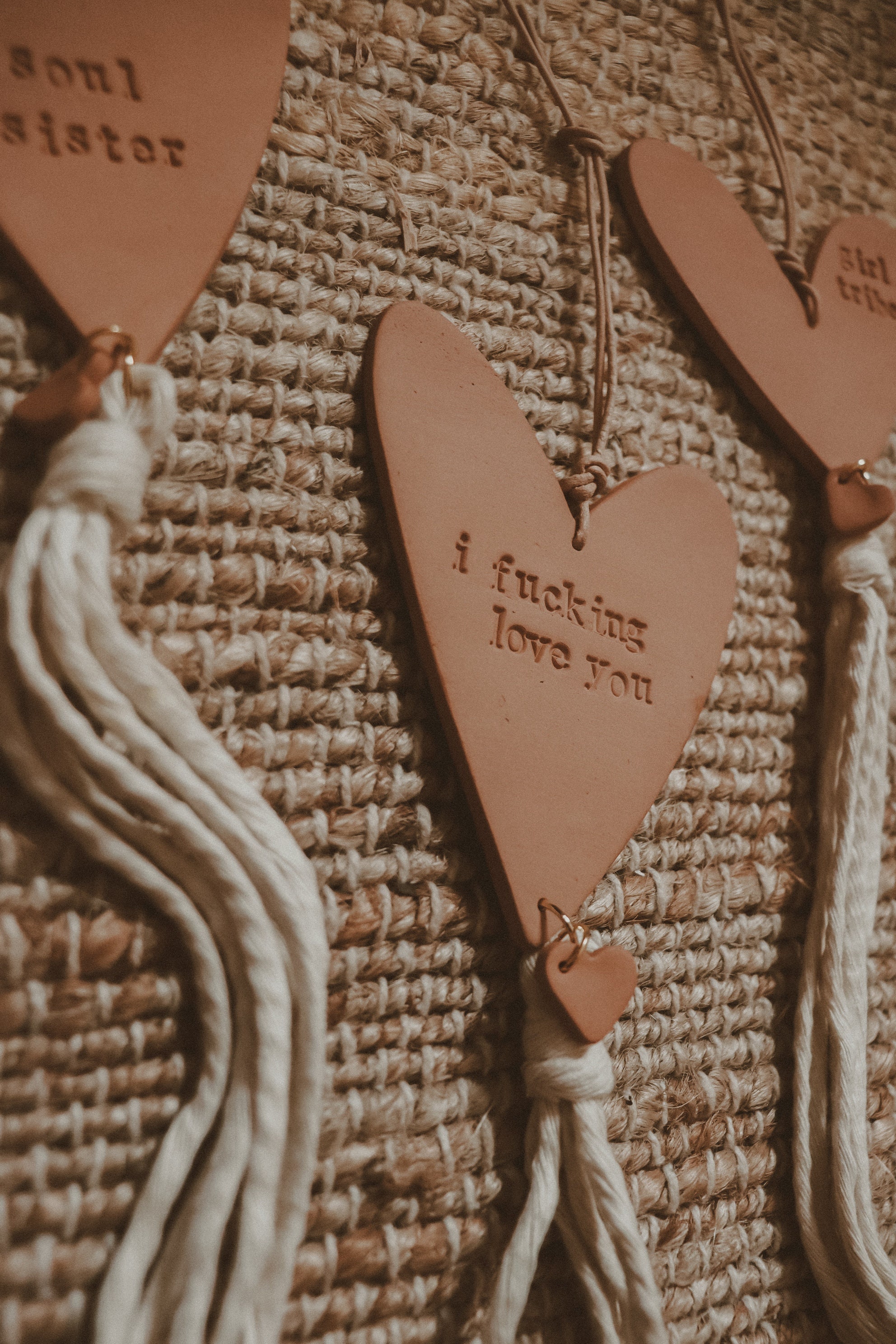 Valentines/love Day Inspired Heart Clay Wall Hanging Galentines Gift ...