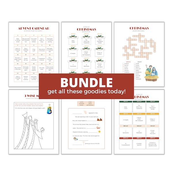 Christian Christmas Activity Pack - Etsy