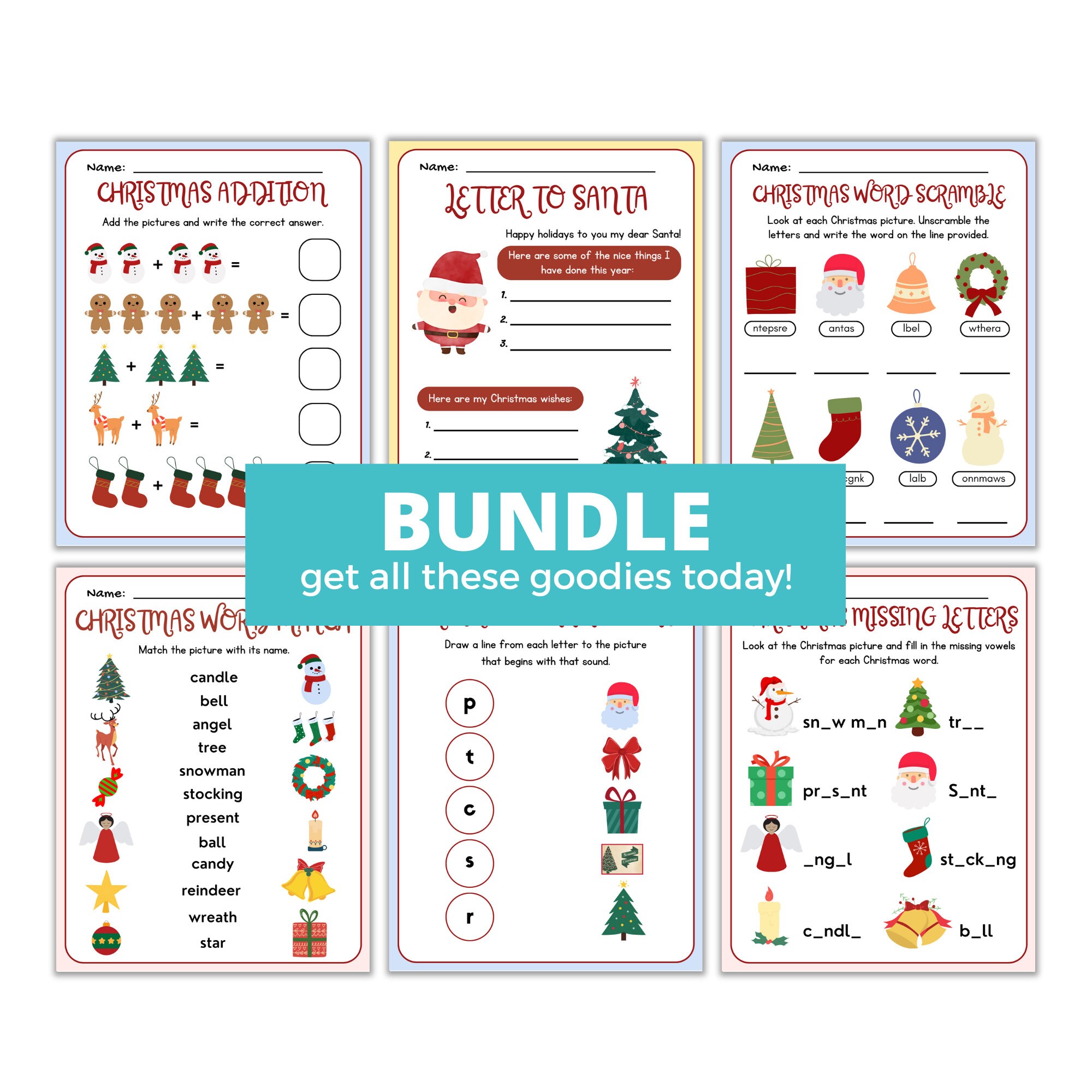 Christmas Activity Pack Printable, Christmas Activities, Christmas Maze ...