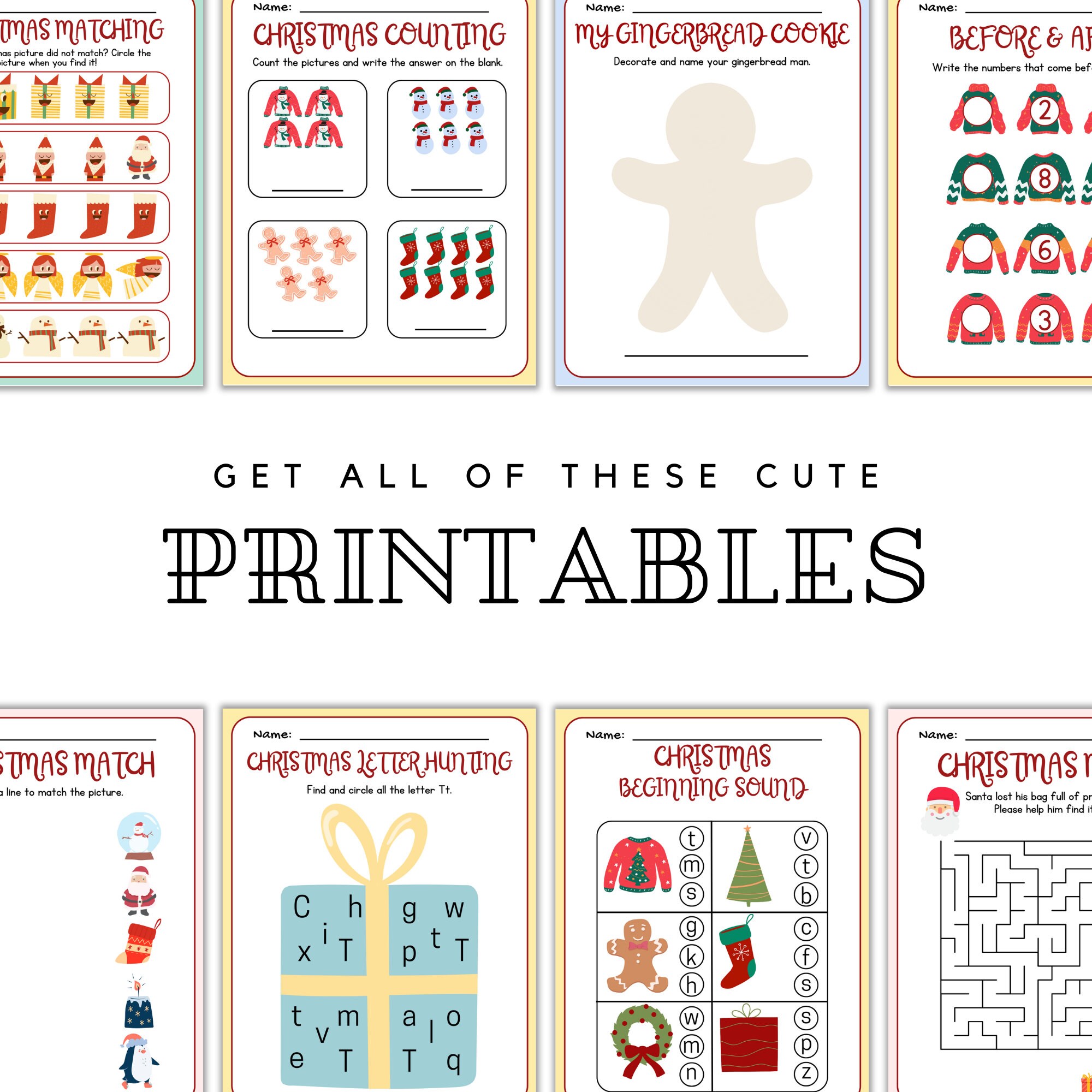 Christmas Activity Pack Printable, Christmas Activities, Christmas Maze ...