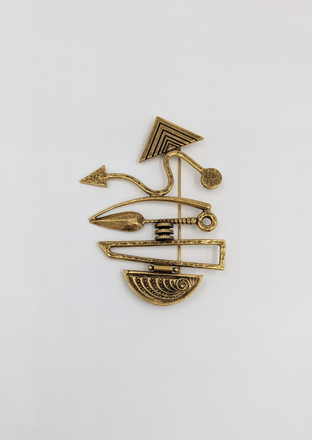 Vintage Patricia Locke Geometric Pin 1980's 1990's Egyptian Revival ...