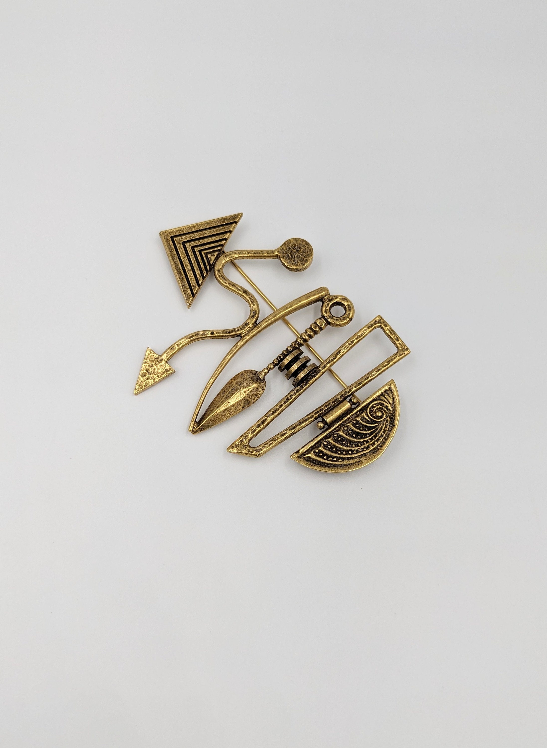 Vintage Patricia Locke Geometric Pin 1980's 1990's Egyptian Revival ...