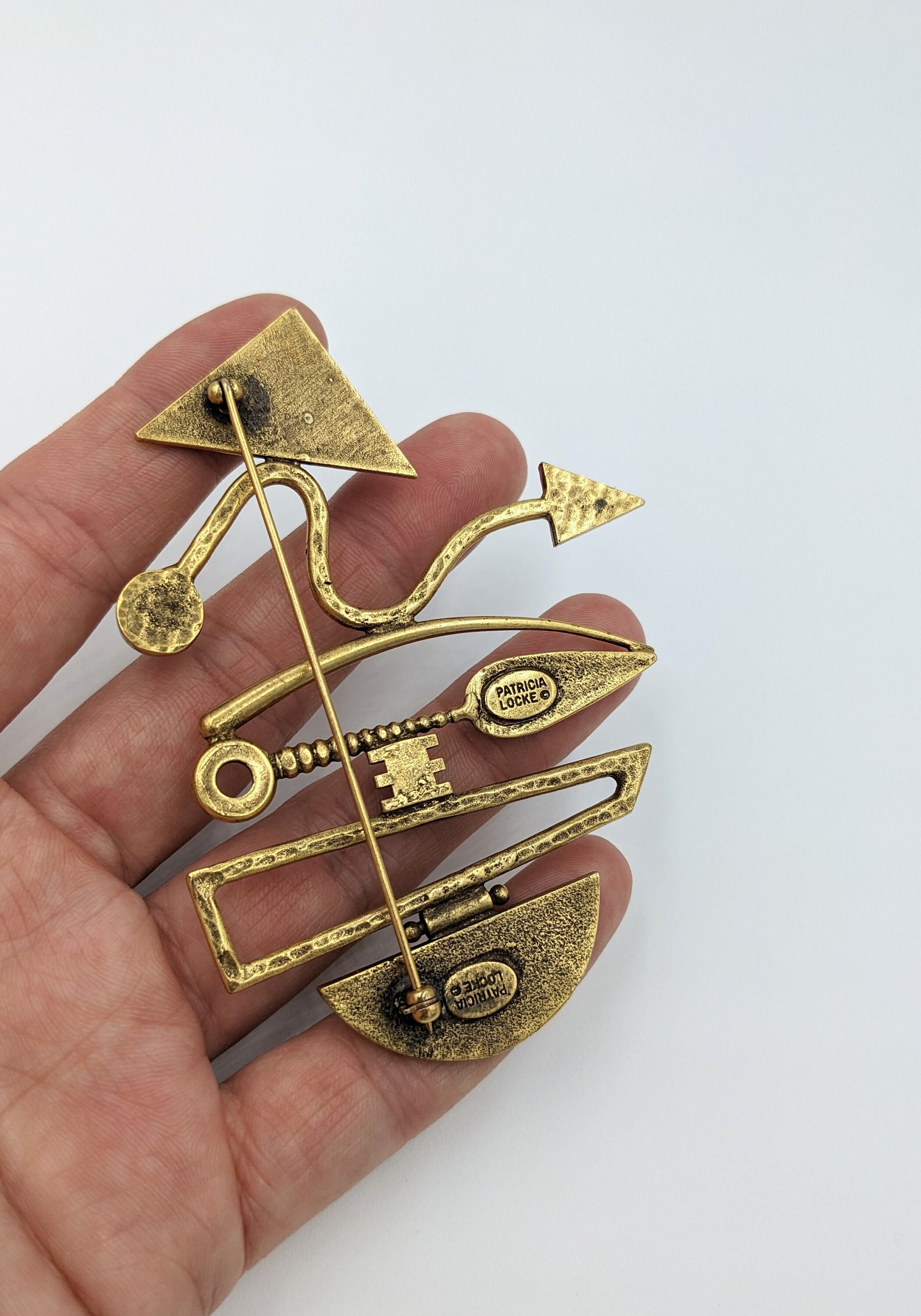Vintage Patricia Locke Geometric Pin 1980's 1990's Egyptian Revival ...