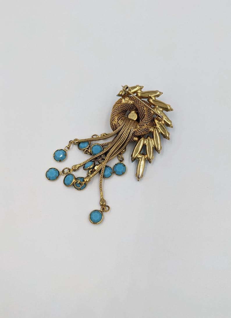 Mid Century Vendome Brooch Vintage Faux Turquoise Designer Pin With ...